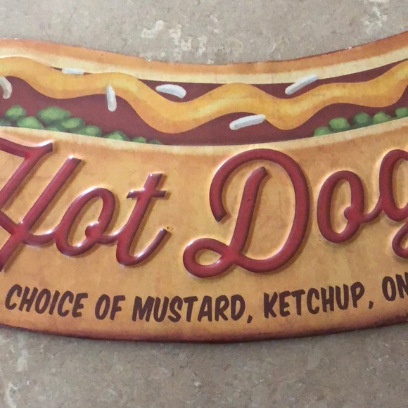 Accents | Metal Hot Dog Wall Sign Picture Mustard Ketchup | Poshmark